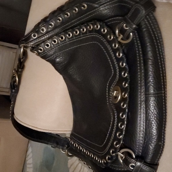 Coach | Bags | Coach Purse Heavy Black Leather Clean Inside | Poshmark